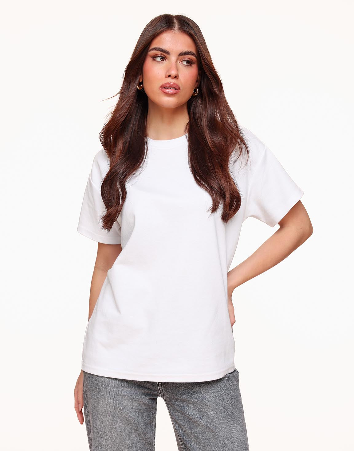 Witte Oversized Basic SS - T-shirt | Olivia & Kate