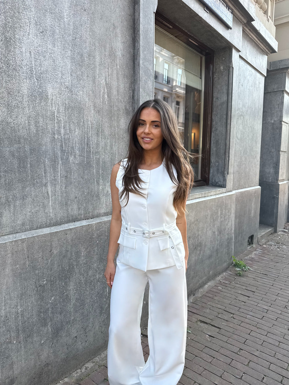 Witte Riem Hoge Knopen - Gilet | Olivia & Kate - Olivia & Kate