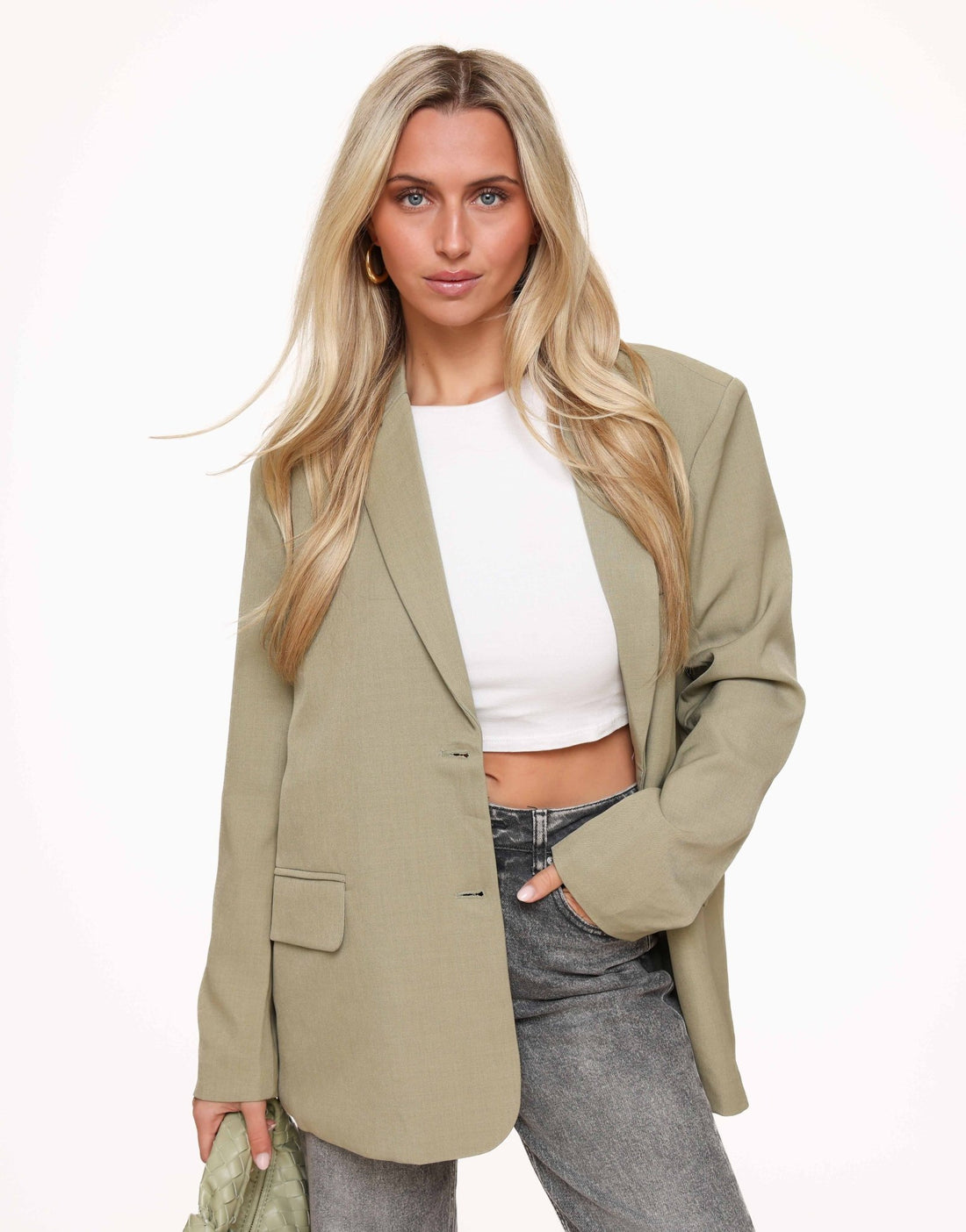Lichtgroene Open Rug Oversized - Blazer | Olivia & Kate - Olivia & Kate