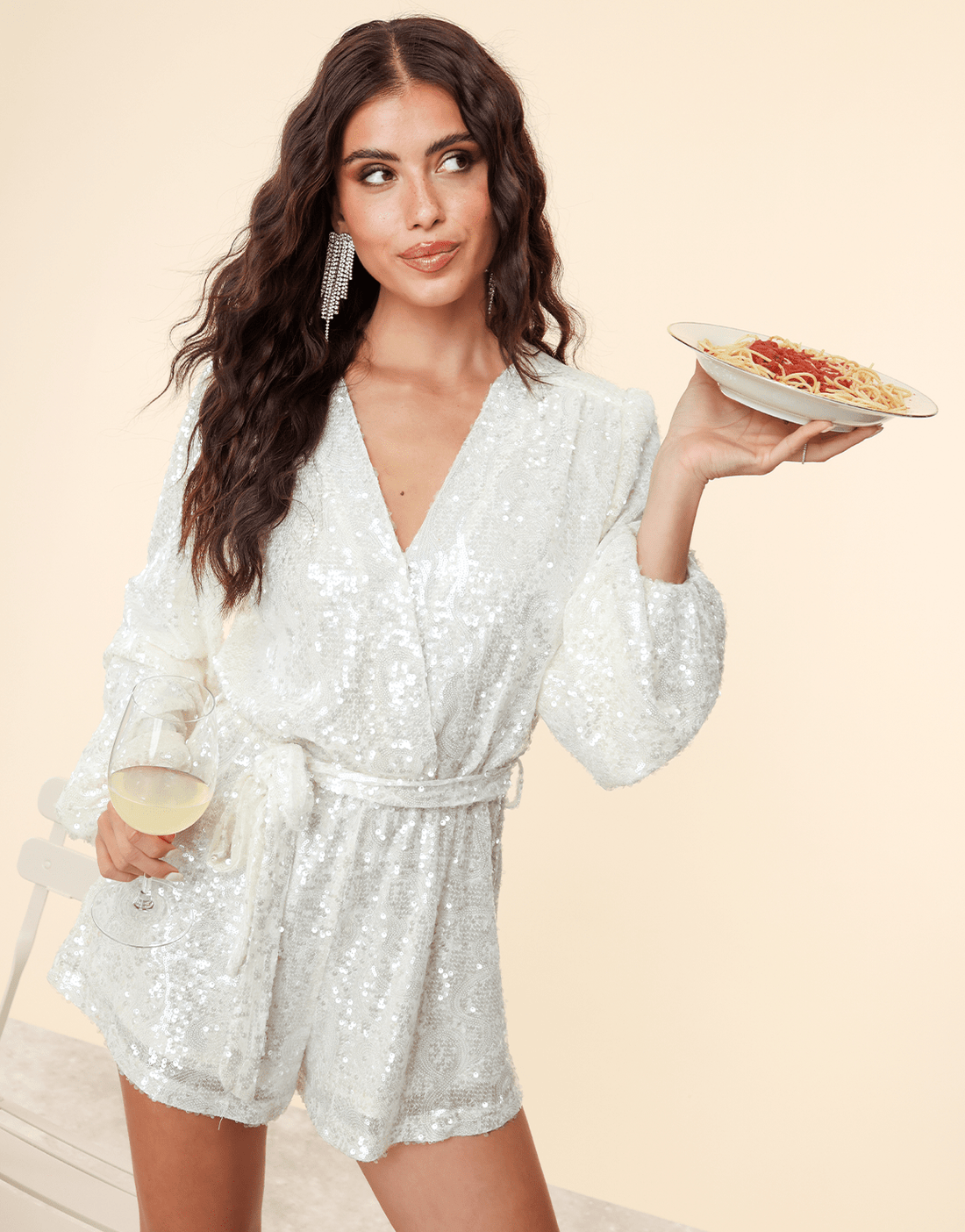 Witte Pailletten - Playsuit | Olivia & Kate - Olivia & Kate