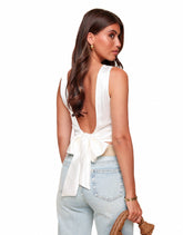 Witte Satijnen Open Rug - Top | Olivia & Kate - Olivia & Kate